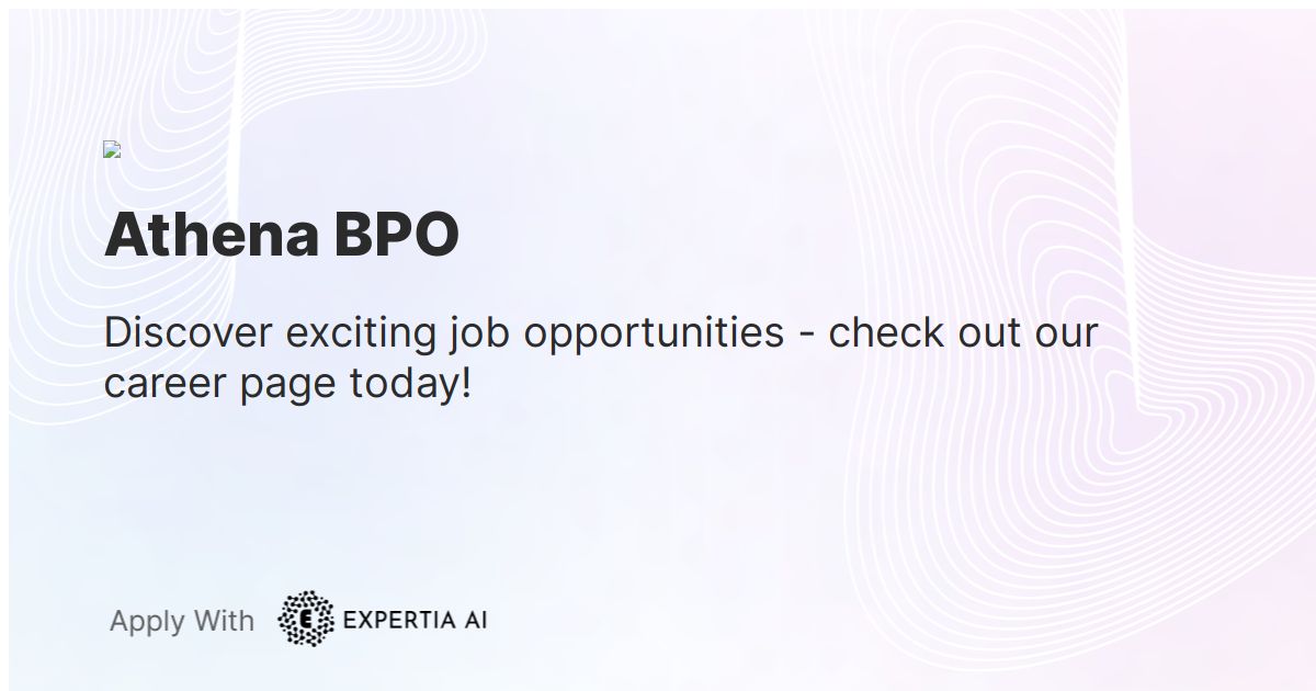 Athena BPO Career Page | Jobs