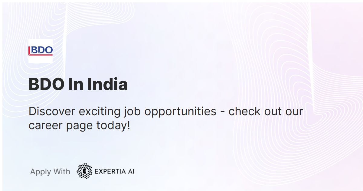BDO In India Career Page | Jobs