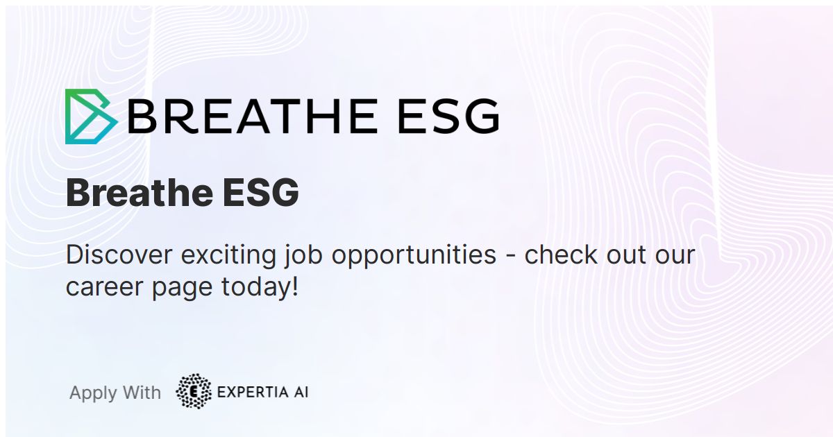 Breathe ESG Career Page | Jobs
