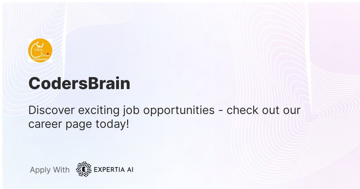 codersbrain Career Page | Jobs
