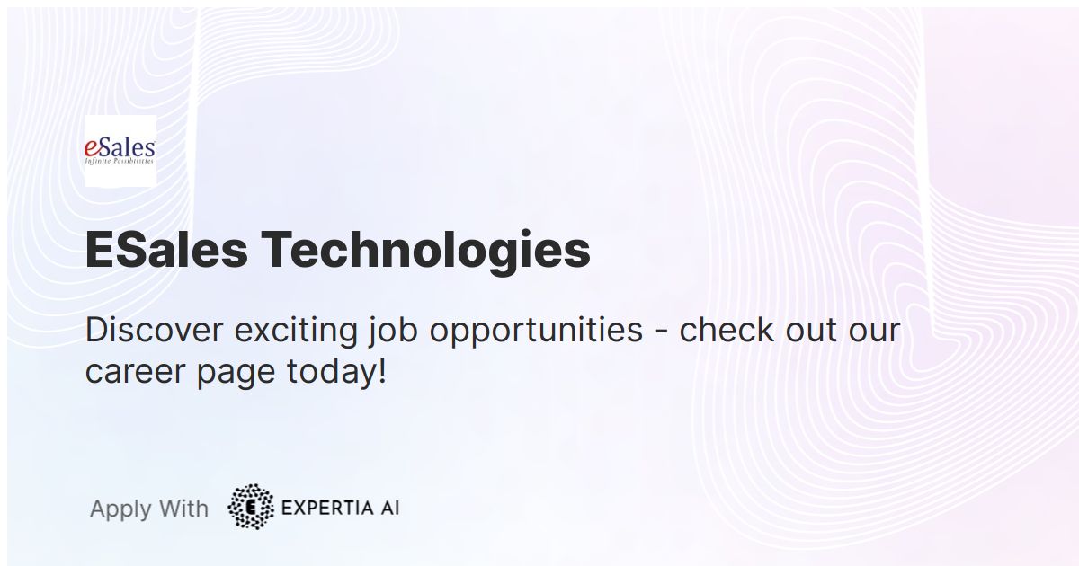 ESales Technologies Career Page | Jobs
