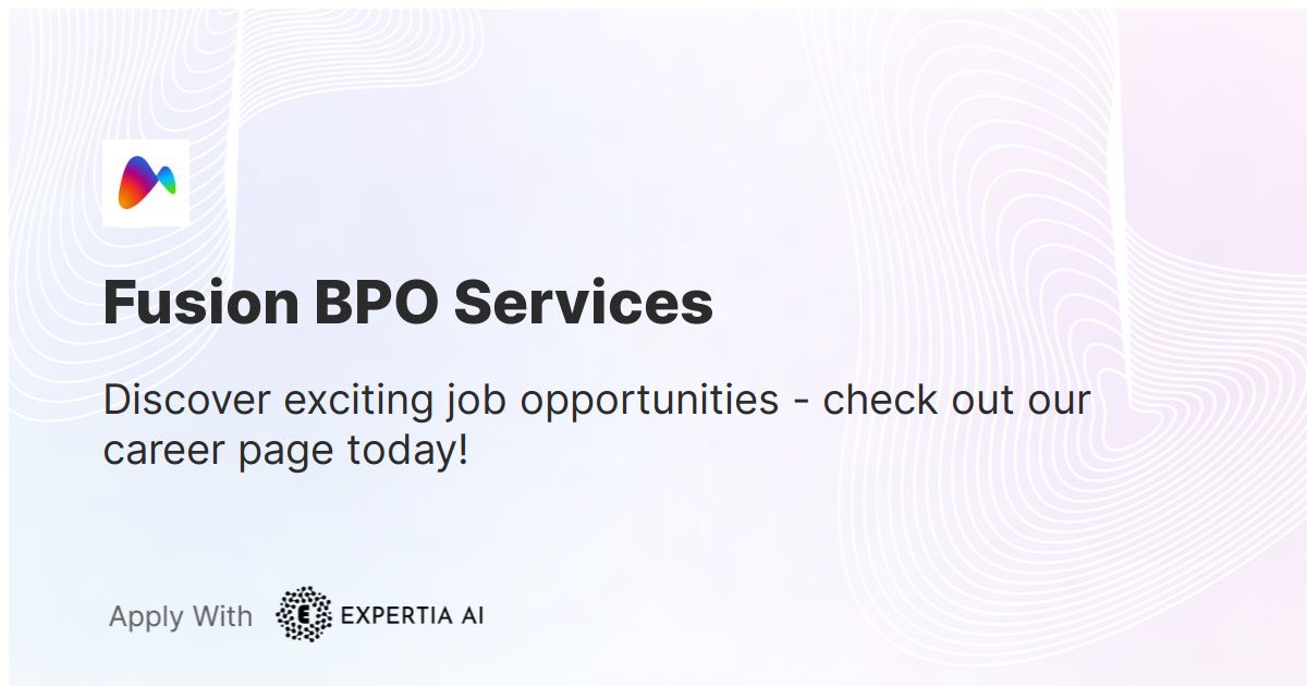 Fusion BPO Services Career Page | Jobs