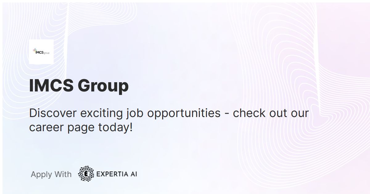 IMCS Group Career Page | Jobs