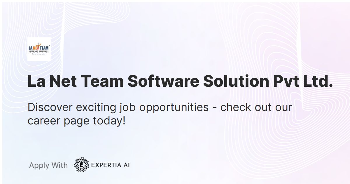 La Net Team Software Solution Pvt Ltd. Career Page | Jobs