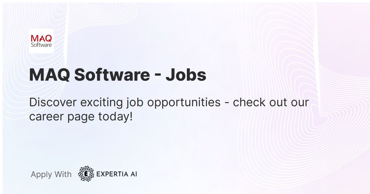 MAQ Software Career Page | Jobs
