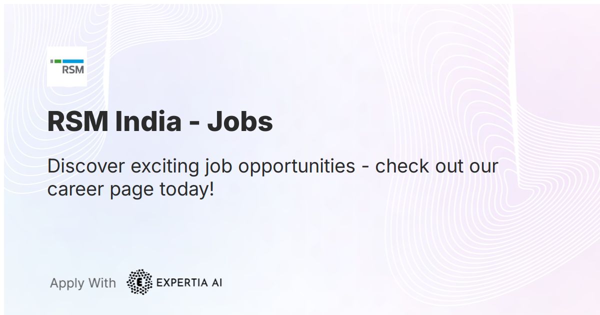 RSM India Career Page | Jobs