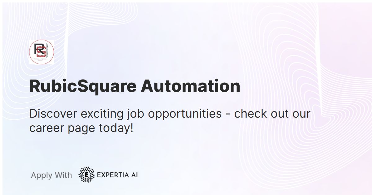 RubicSquare Automation Career Page | Jobs