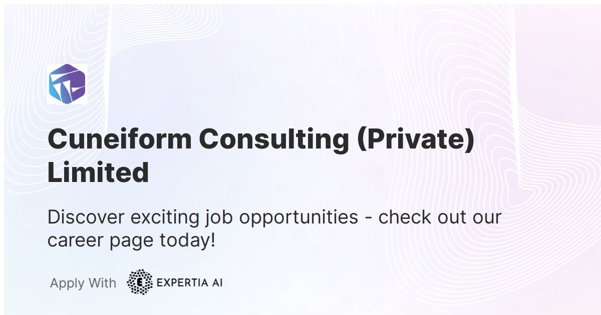 Cuneiform Consulting (Private) Limited Career Page | Jobs