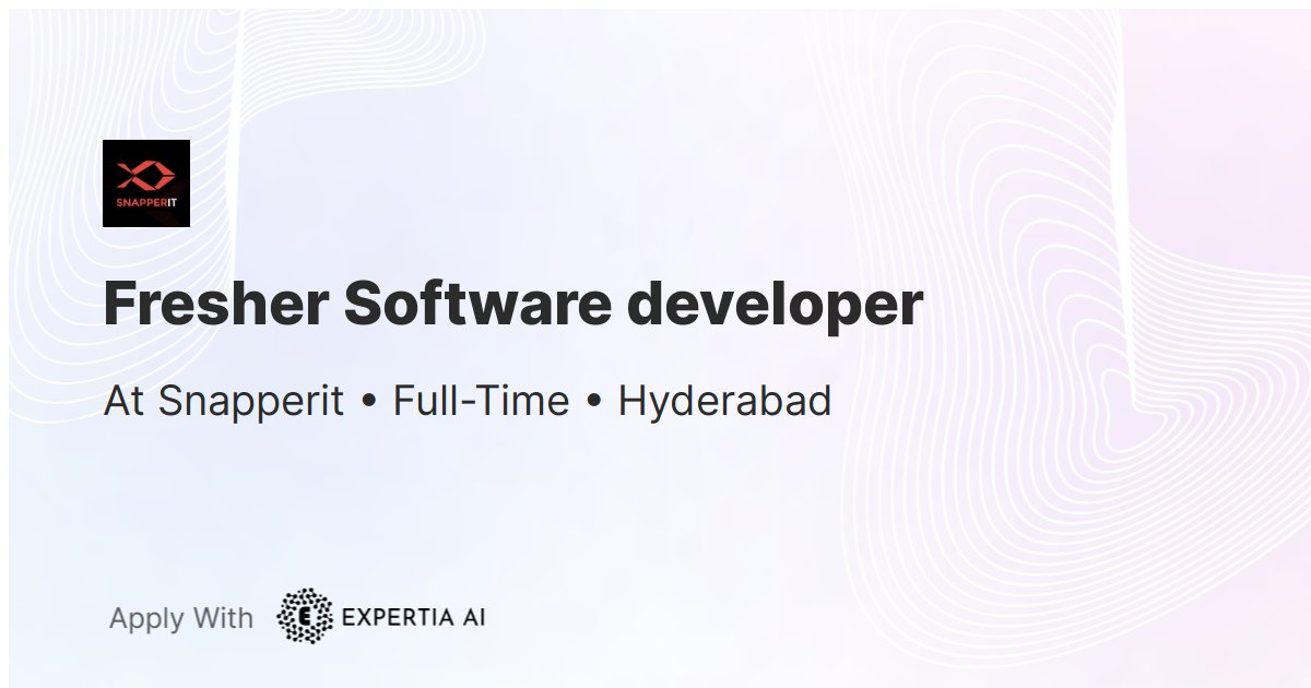 Fresher Software developer Job | Hyderabad | Fresher