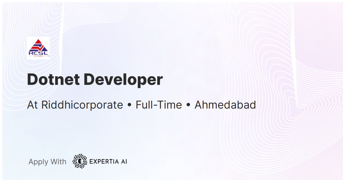 Dotnet Developer Job | Ahmedabad | Junior