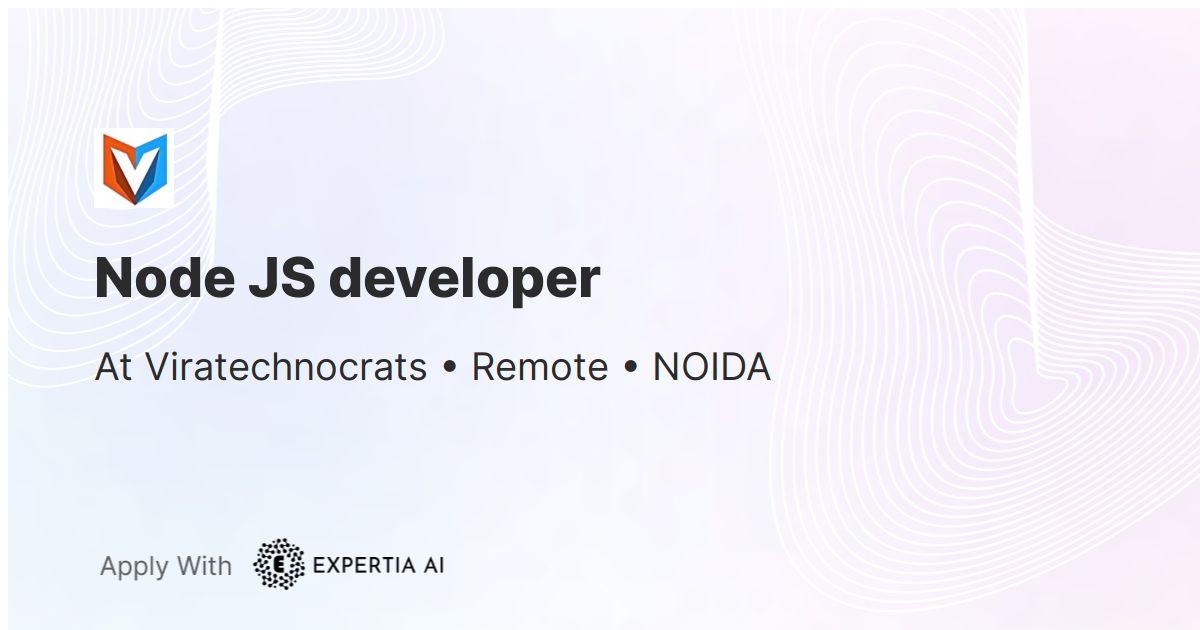 Node JS developer Job | NOIDA | Junior