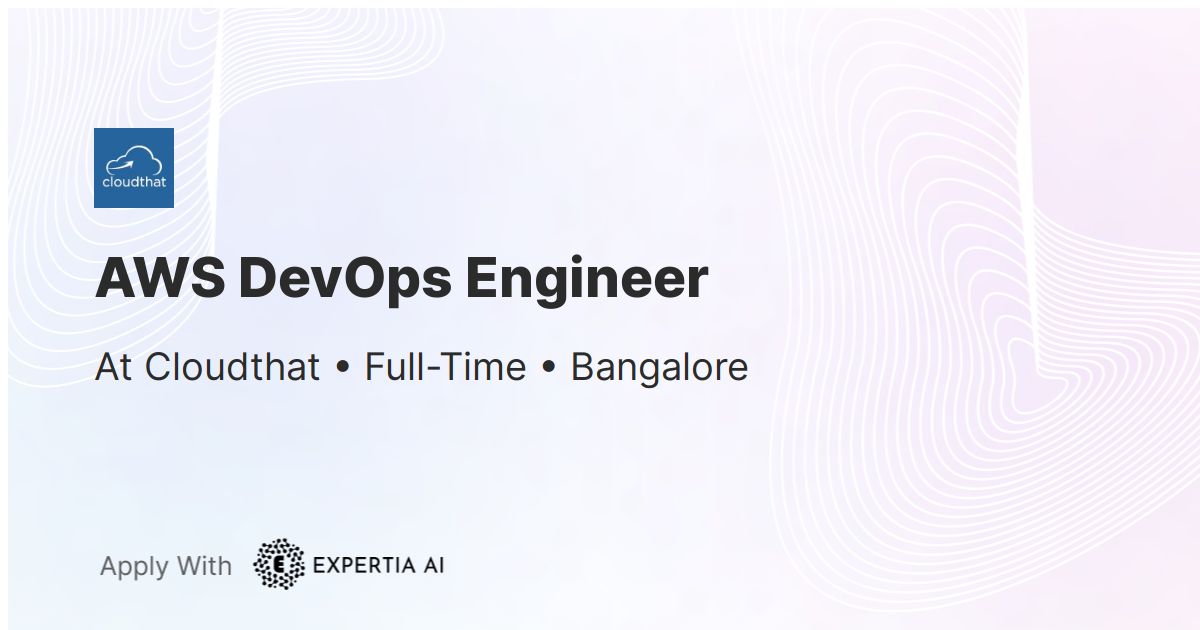 AWS DevOps Engineer Job | Bangalore | Junior