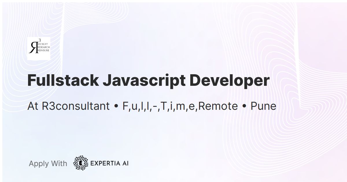 Fullstack Javascript Developer Job | Pune | Mid-Level