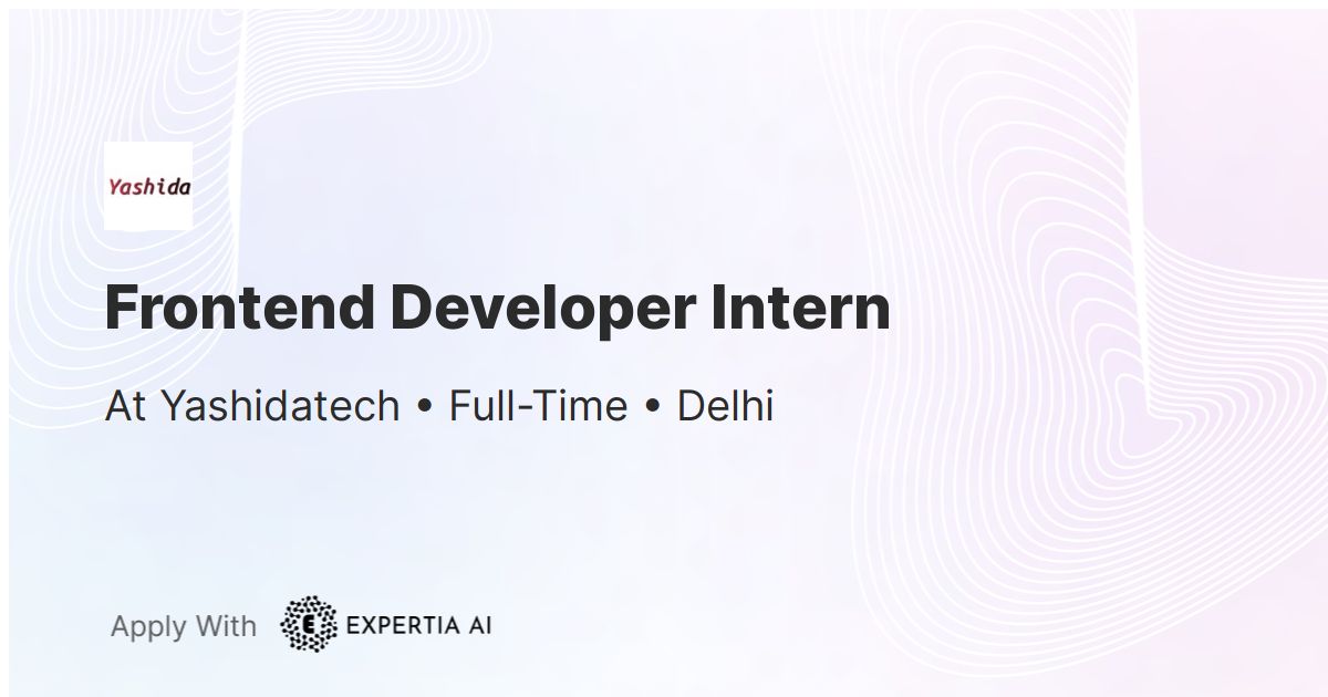 Frontend Developer Intern Job | Delhi | Fresher