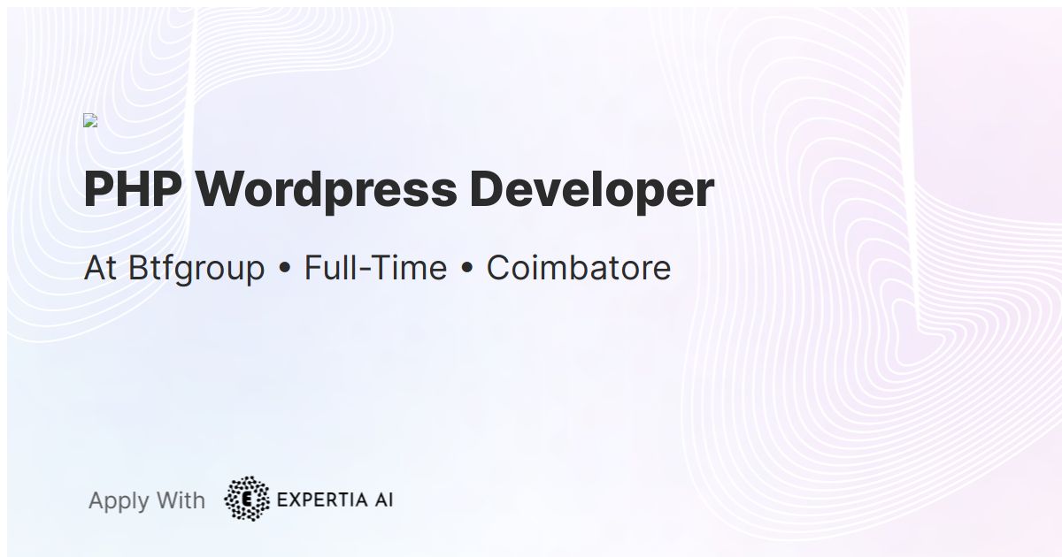 PHP Wordpress Developer Job | Coimbatore | Junior