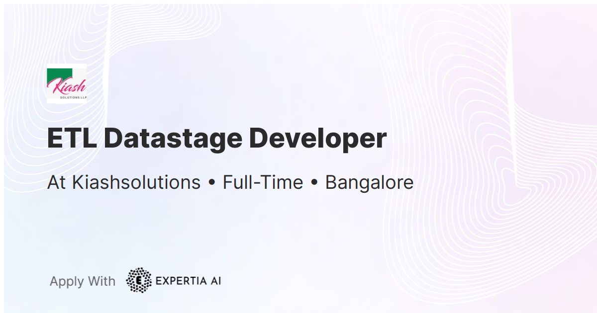 ETL Datastage Developer Job | Bangalore | Senior