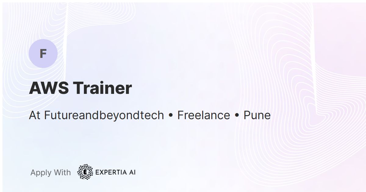 AWS Trainer Job | Pune | Senior