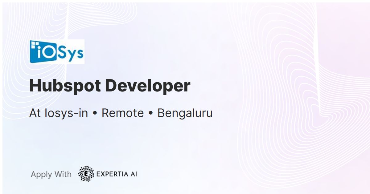 Hubspot Developer Job | Bengaluru | Junior