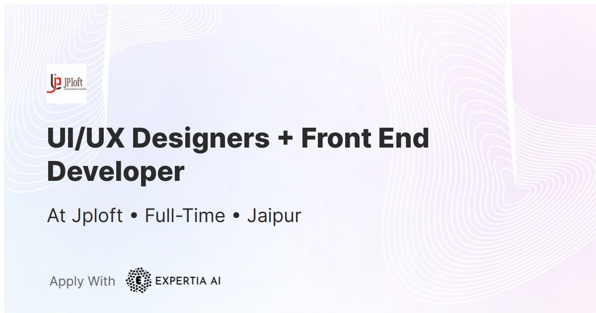 UI/UX Designers + Front End Developer Job | Jaipur | Mid-Level