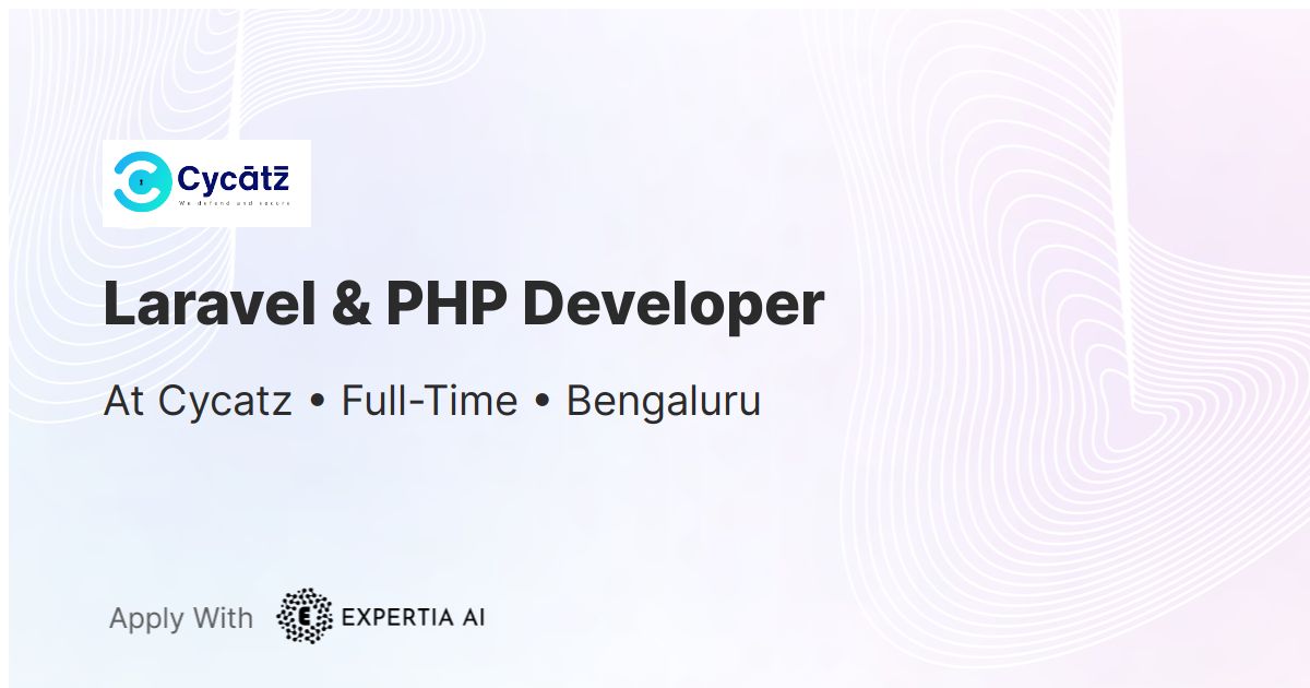 Laravel & PHP Developer Job | Bengaluru | Junior