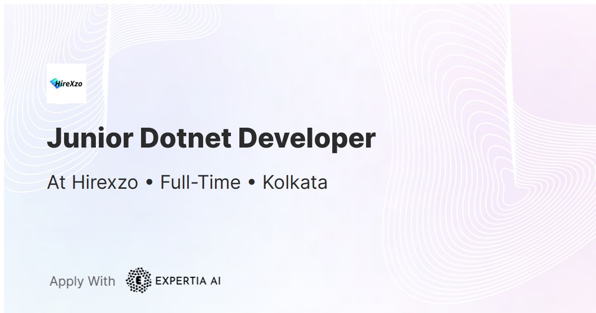 Junior Dotnet Developer Job | Kolkata | Fresher