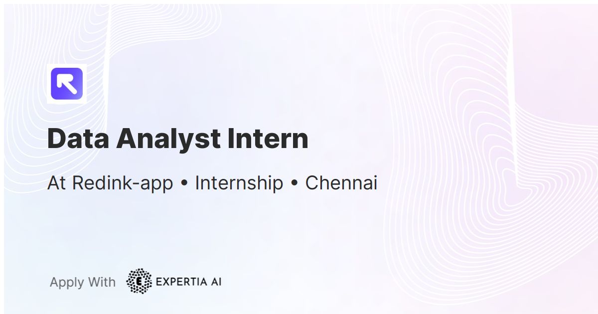 Data Analyst Intern Job | Chennai | Fresher
