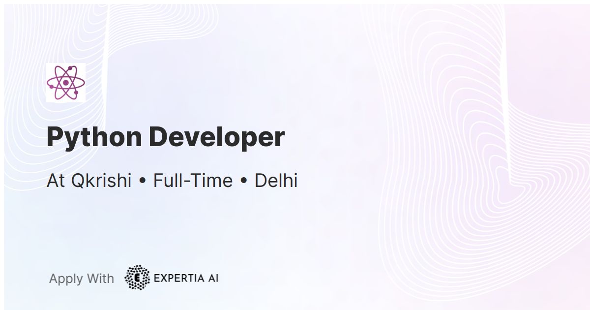 Python Developer Job | Delhi | Fresher