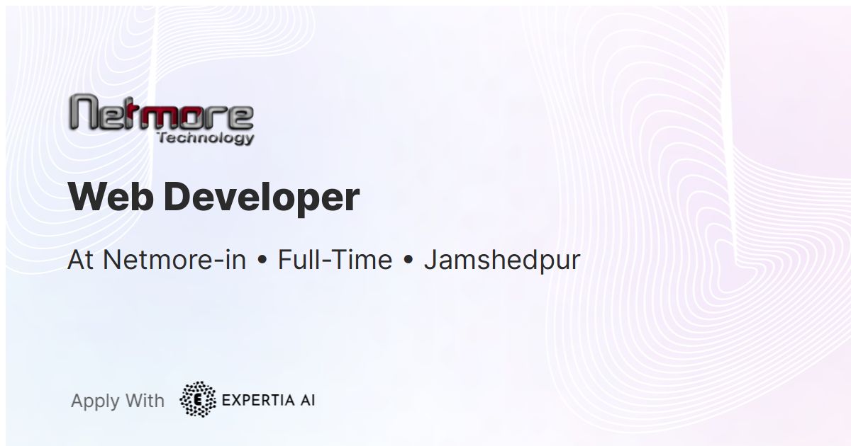 Web Developer Job | Jamshedpur | Fresher