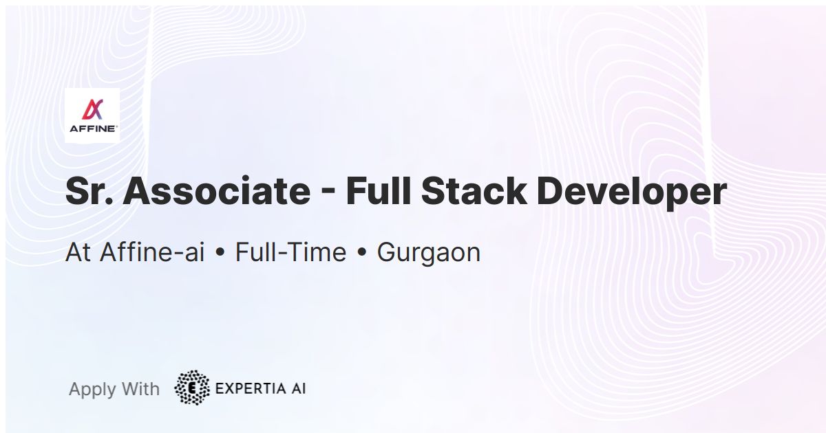 Sr. Associate - Full Stack Developer Job | Gurgaon | Mid-Level