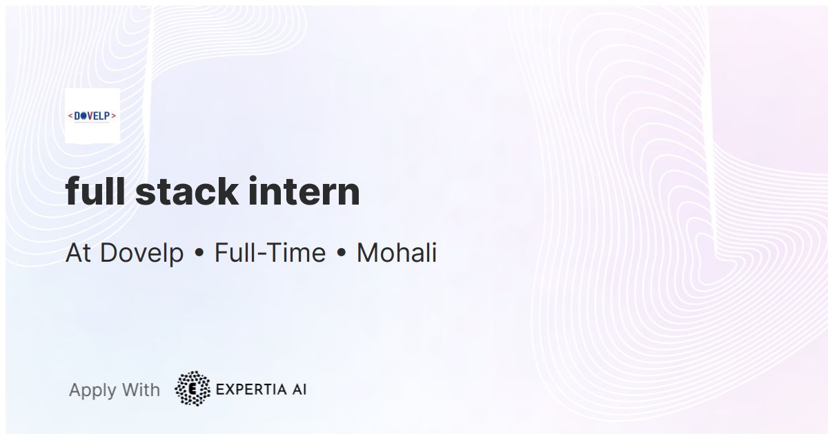 full stack intern Job | Mohali | Fresher