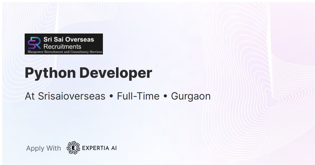 Python Developer Job | Gurgaon | Mid-Level