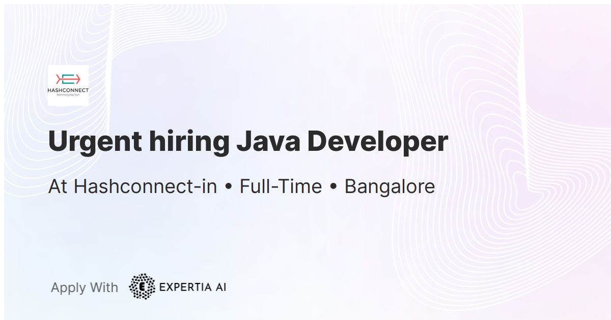 Urgent hiring Java Developer Job | Bangalore | Junior