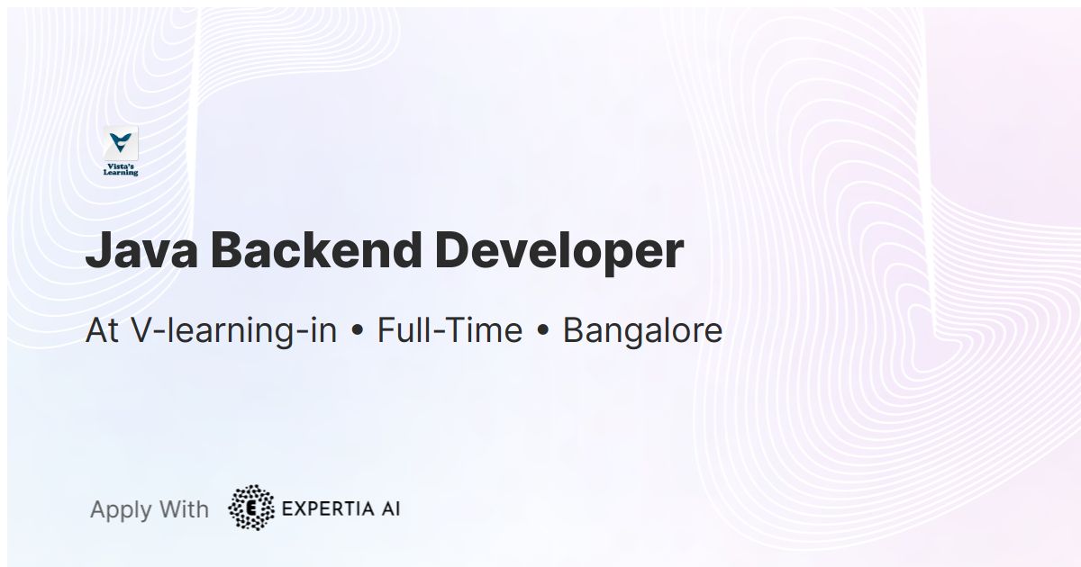 Java Backend Developer Job | Bangalore | Junior
