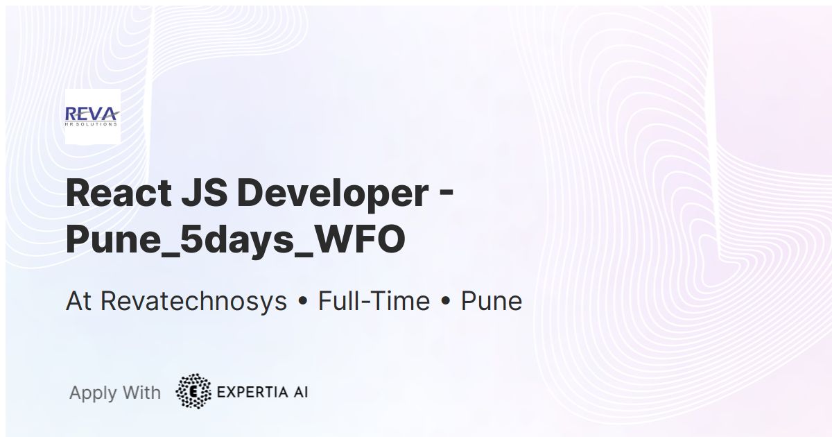 React JS Developer - Pune_5days_WFO Job | Pune | Mid-Level
