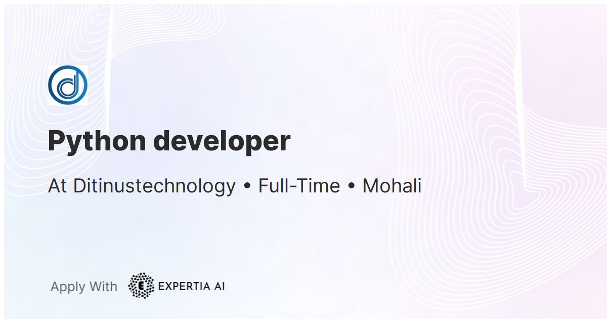 Python developer Job | Mohali | Junior