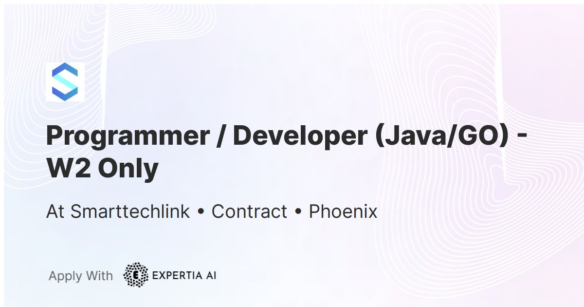 Programmer / Developer (Java/GO) - W2 Only Job | Phoenix | Mid-Level
