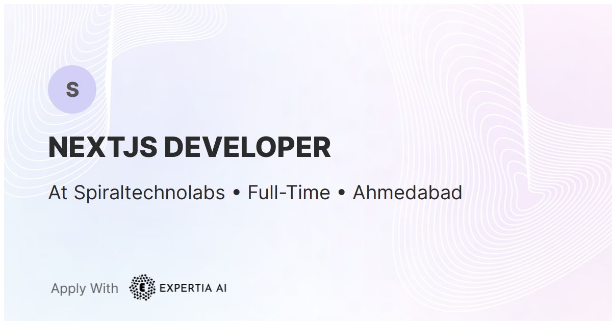 NEXTJS DEVELOPER Job | Ahmedabad | Junior NEXTJS DEVELOPER Job | Ahmedabad | Junior