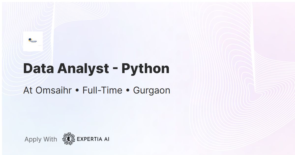 Data Analyst - Python Job | Gurgaon | Junior Data Analyst - Python Job | Gurgaon | Junior
