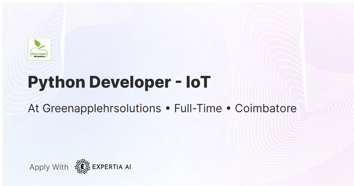 Python Developer - IoT Job | Coimbatore | Junior