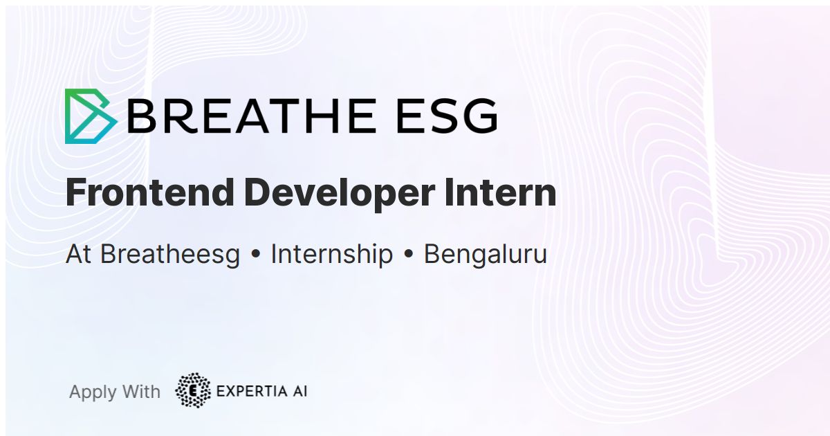 Frontend Developer Intern Job | Bengaluru | Fresher