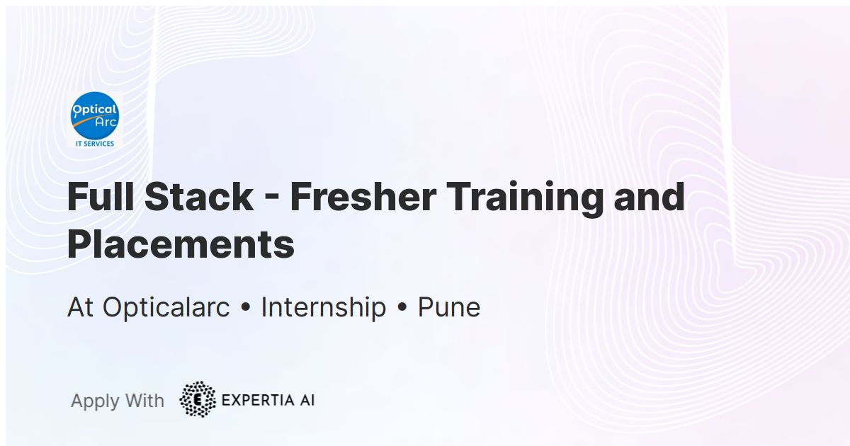 Full Stack - Fresher Training and Placements Job | Pune | Fresher