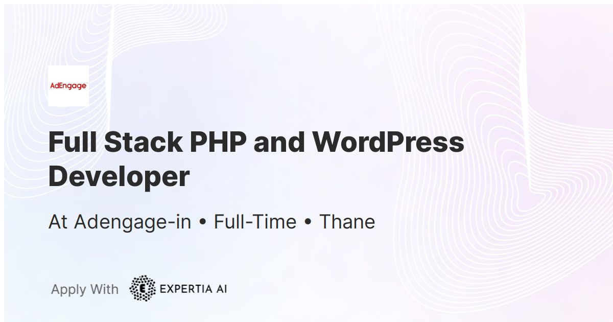 Full Stack PHP and WordPress Developer Job | Thane | Junior
