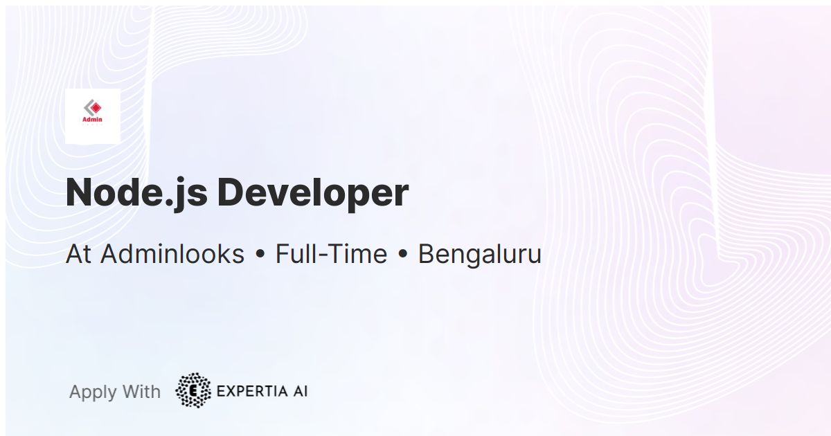 Node.js Developer Job | Bengaluru | Junior