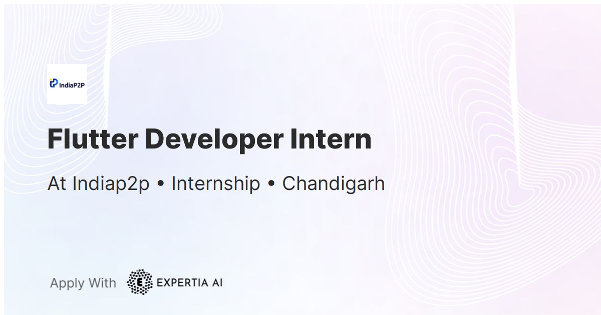 Flutter Developer Intern Job | Chandigarh | Fresher