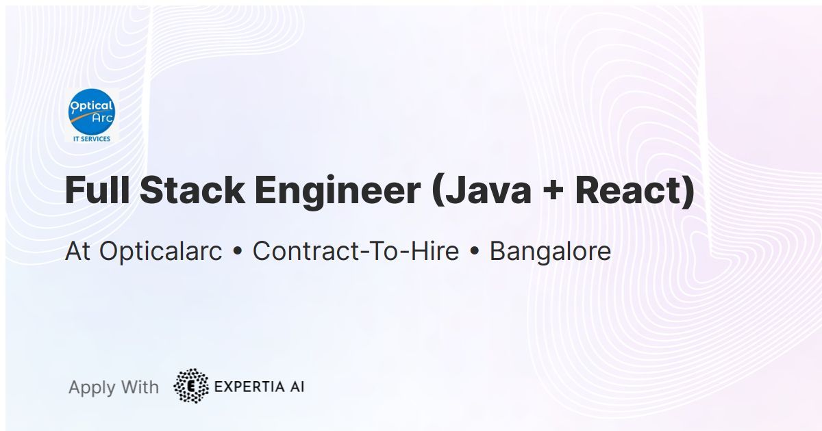 Full Stack Engineer (Java + React) Job | Bangalore | Mid-Level