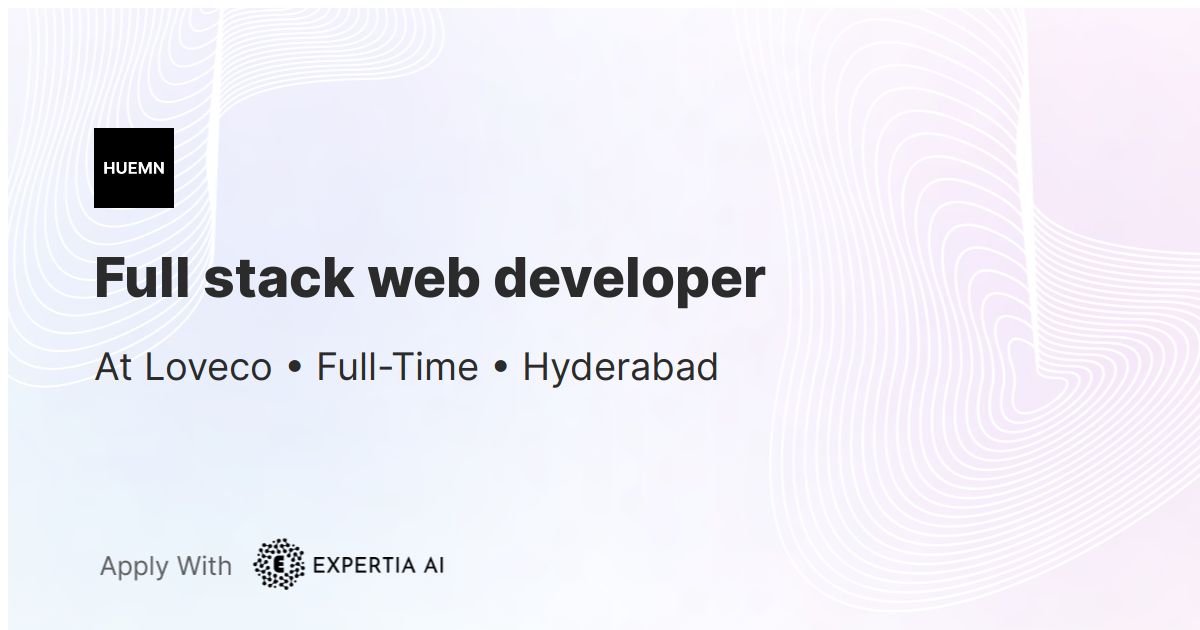 Full stack web developer Job | Hyderabad | Junior
