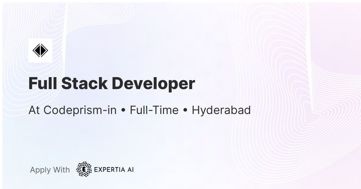 Full Stack Developer Job | Hyderabad | Fresher