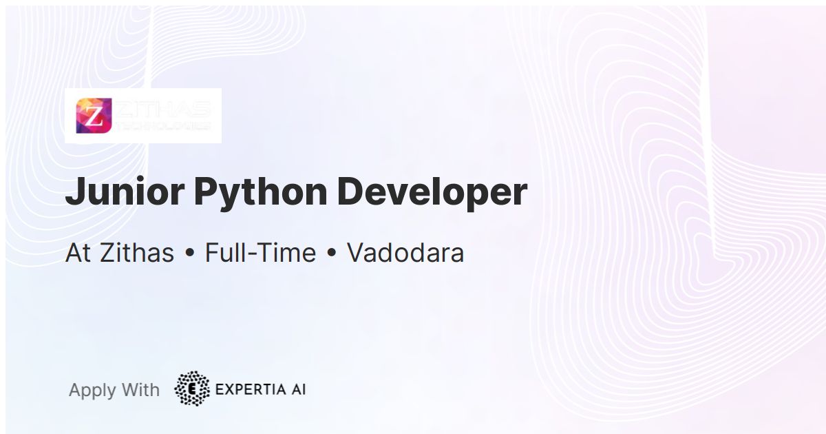 Junior Python Developer Job | Vadodara | Junior