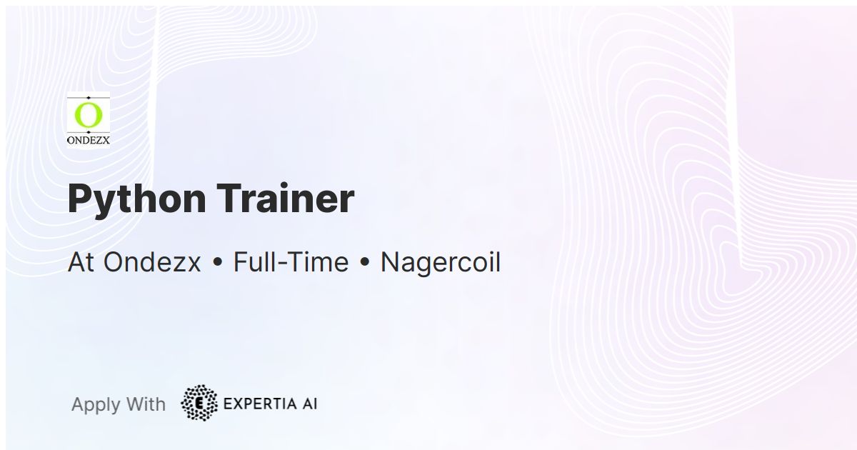 Python Trainer Job | Nagercoil | Junior