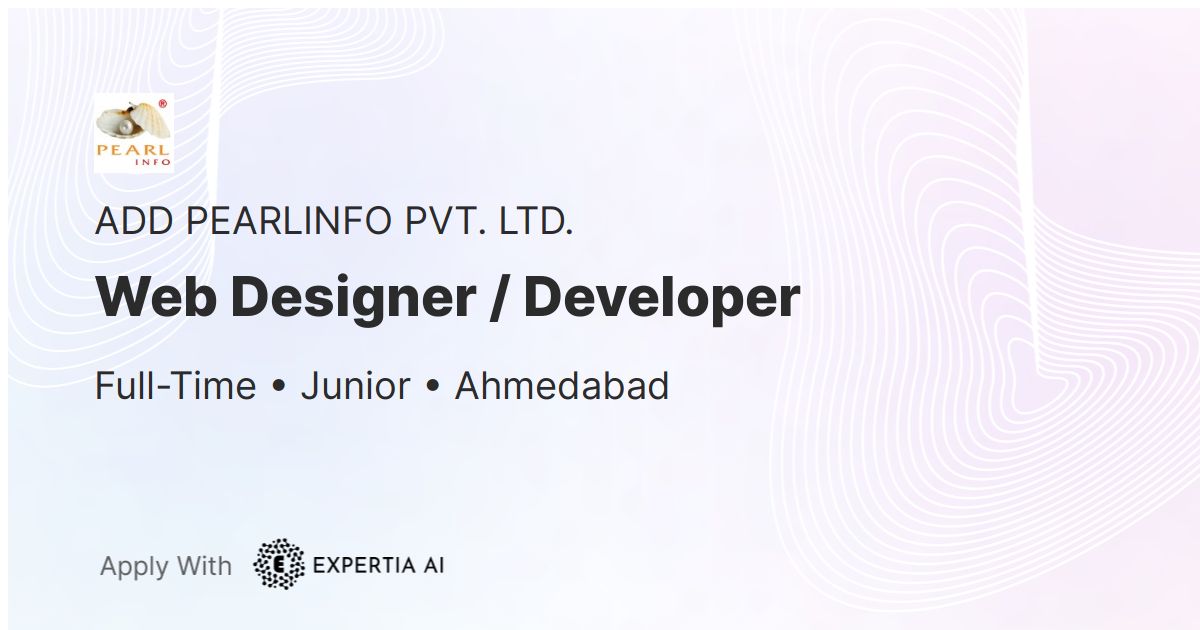Web Designer / Developer Job | Ahmedabad | Junior